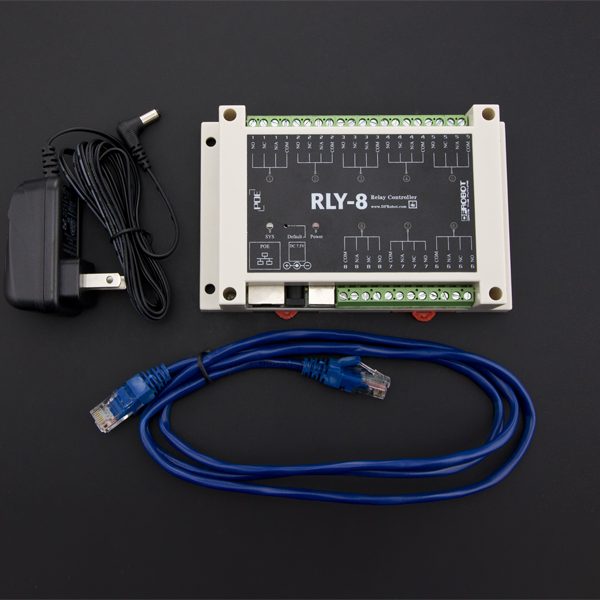 8 Channel Ethernet Relay Controller (Support PoE and USB) - KD Robot Kit